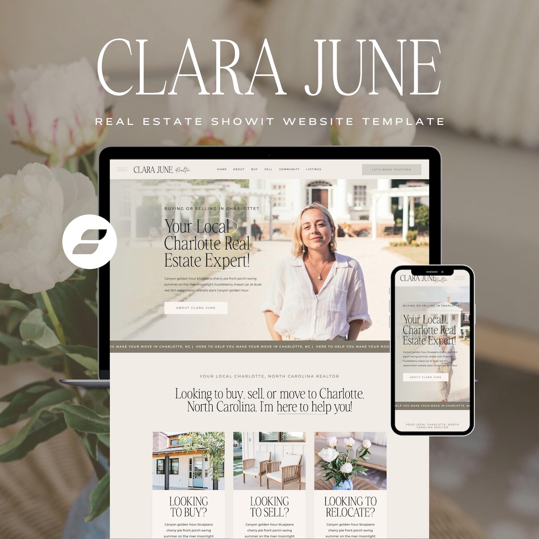 Real Estate Agent Website Template: Realtor Broker Agency Web Design ...