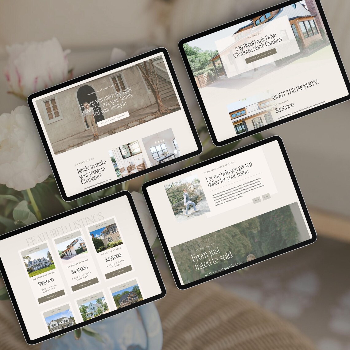 Real Estate Agent Website Template: Realtor Broker Agency Web Design ...