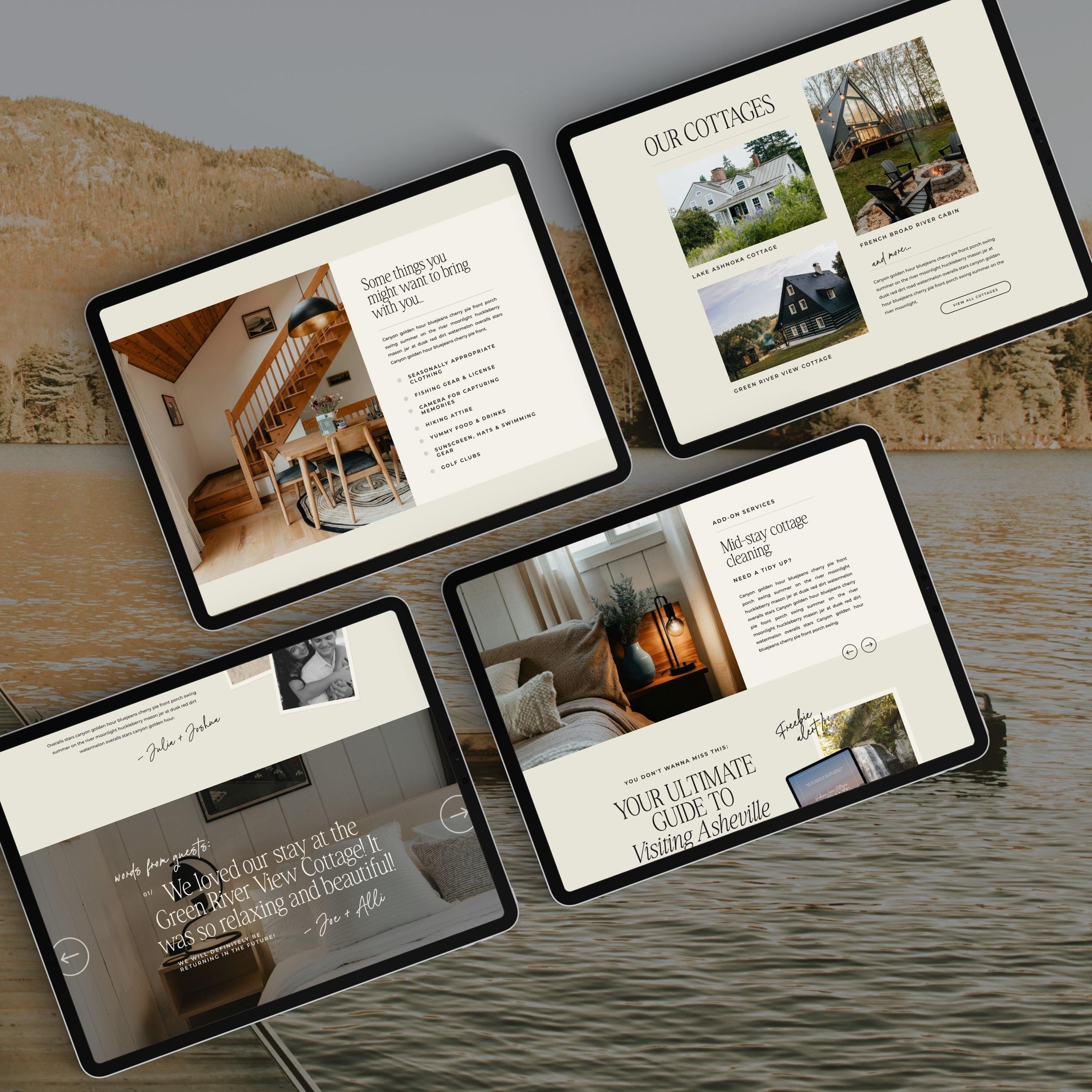 Property Management Website Template: Rental Cottage Vrbo Airbnb Web ...