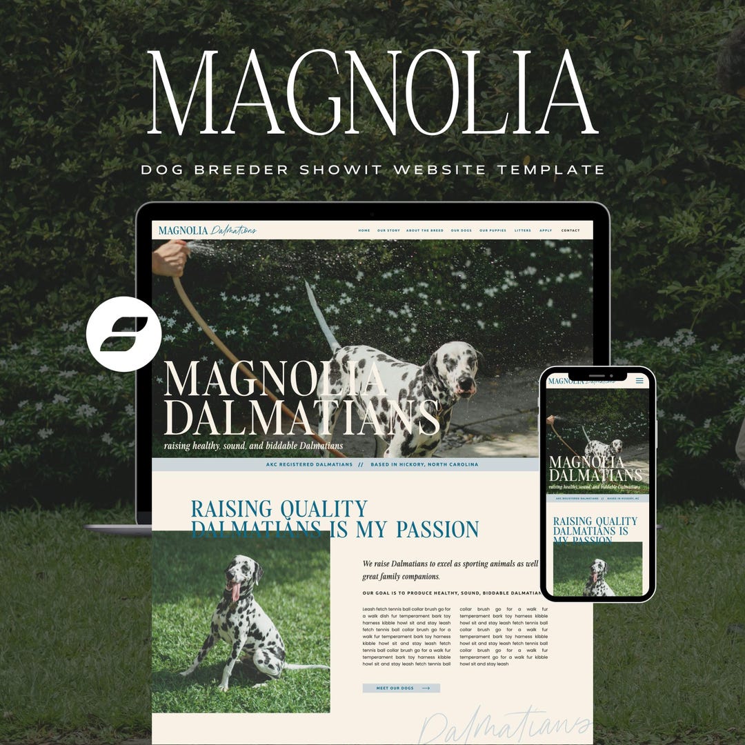 Dog Breeder Website Template: Sleek Dog Kennel Pet Business Web Design ...