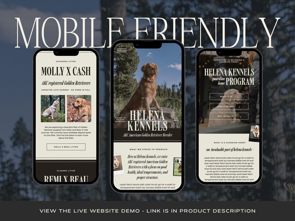 Dog Breeder Website Template, Showit Website Template Design for Dog ...