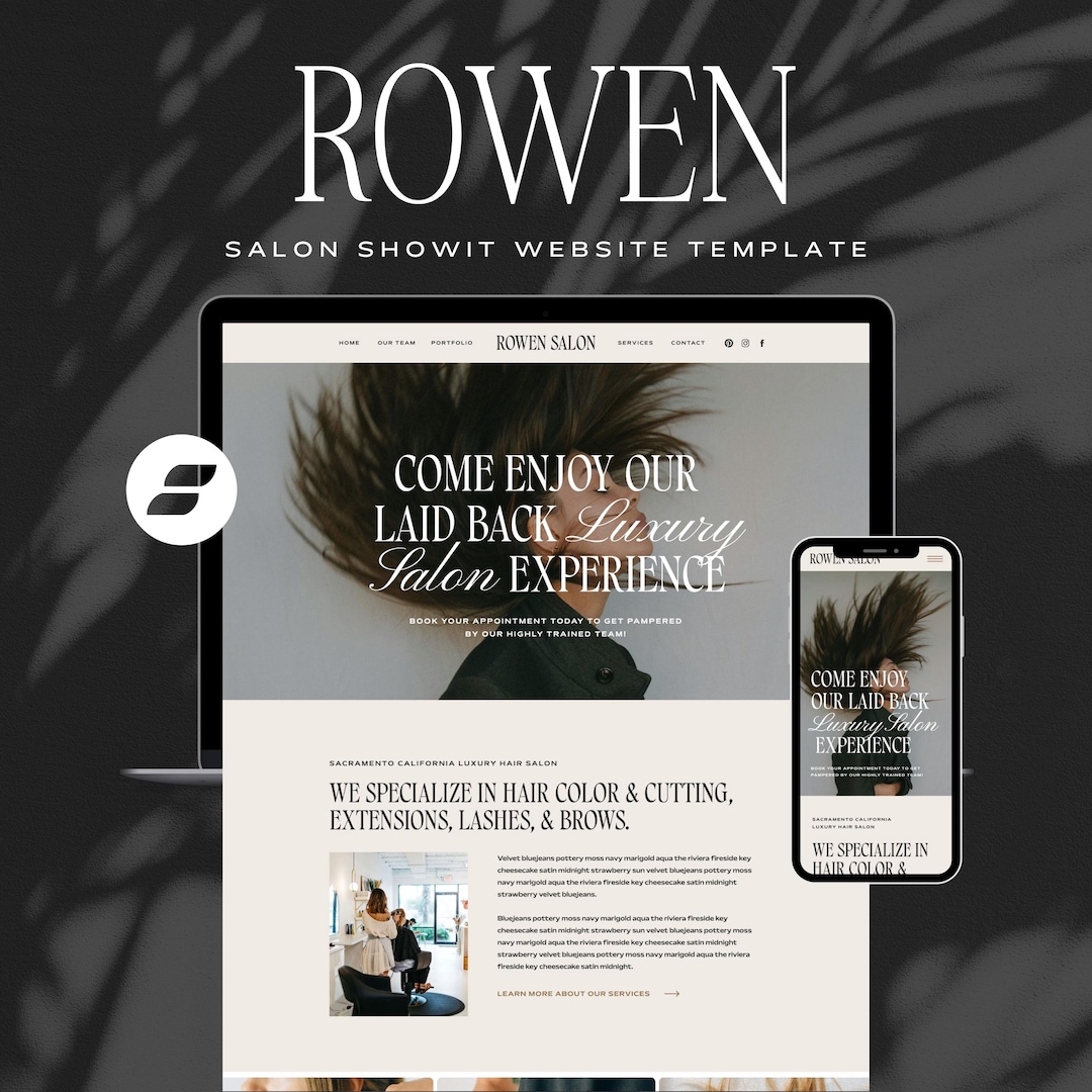 Hair Salon Website Template: Luxury Beauty Salon & Spa Web Design ...