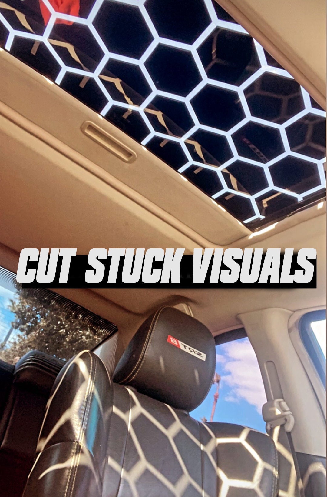 Decal HONEYCOMB Pattern Sunroof Overlay Dry Mount Sun Roof Honey Comb ...