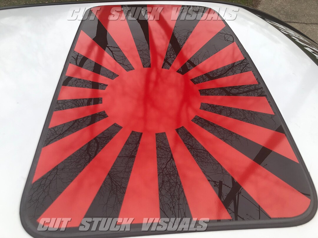 RISING SUN Cast Vinyl Decal Sunroof Overlay Jdm Japan Japanese Asian ...