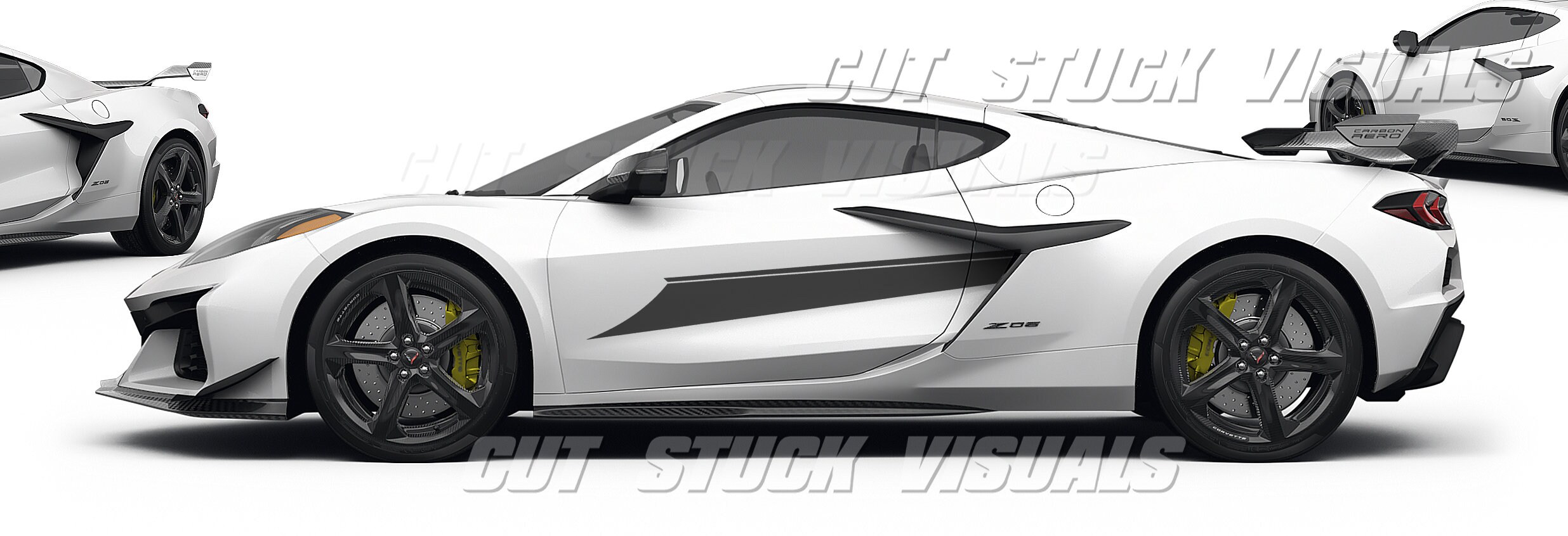 For CORVETTE C8 Decal Reflective or Non-reflective Cast Vinyl Hood ...