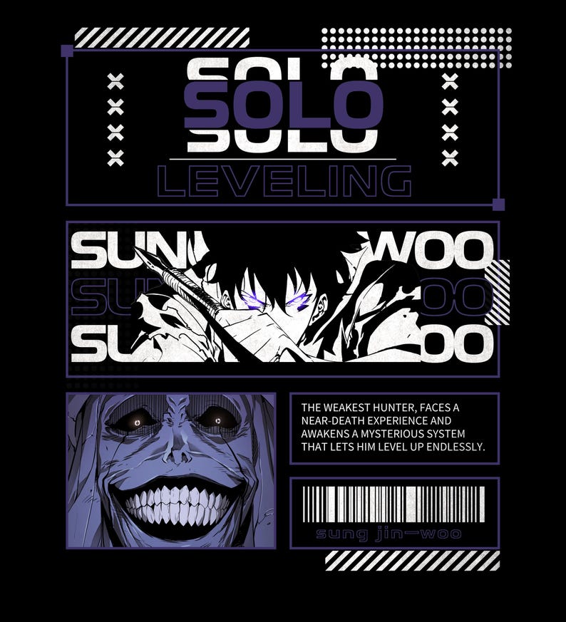 Solo Leveling Anime Tshirt, Sung Jin-woo, the Architect, Unisex Manga ...