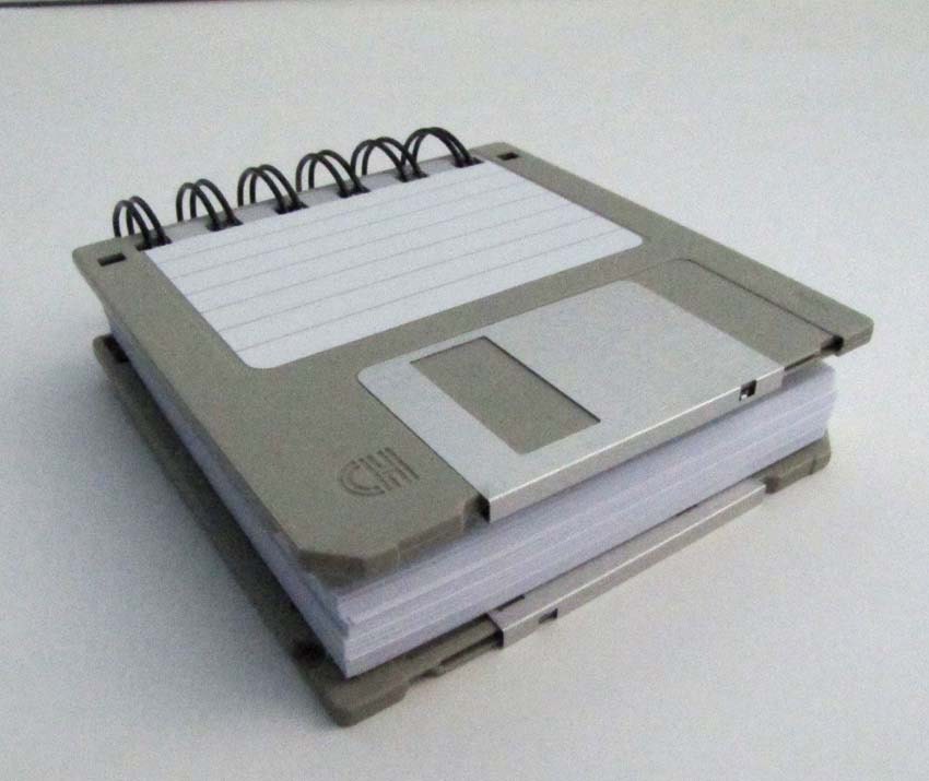 Floppy Disk Notebook JUMBO Gray Computer Disk Recycled Geek Gear Blank ...