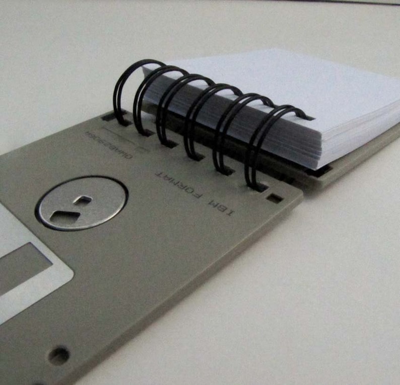 Floppy Disk Notebook JUMBO Gray Computer Disk Recycled Geek Gear Blank ...