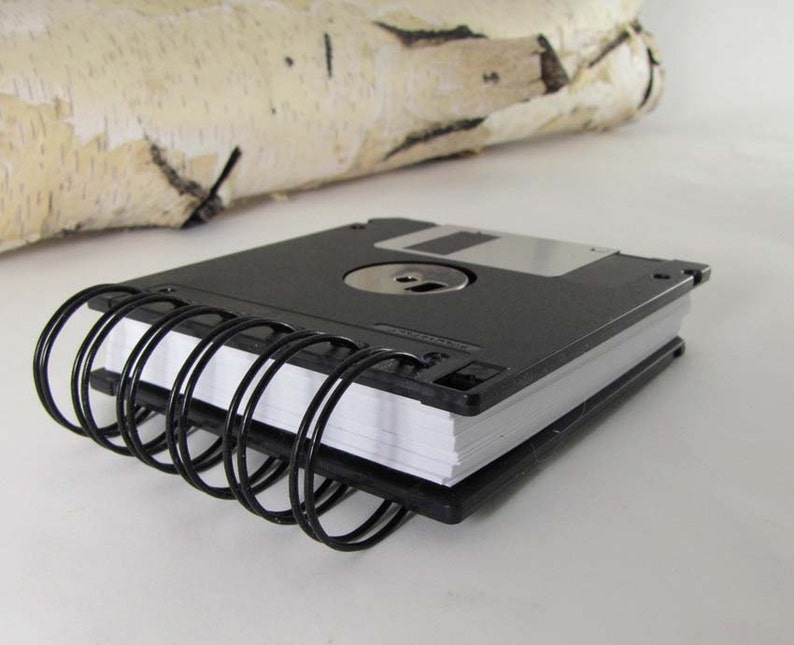 Jumbo Black Computer Floppy Disk Notebook Recycled Geek Gear Blank Mini ...