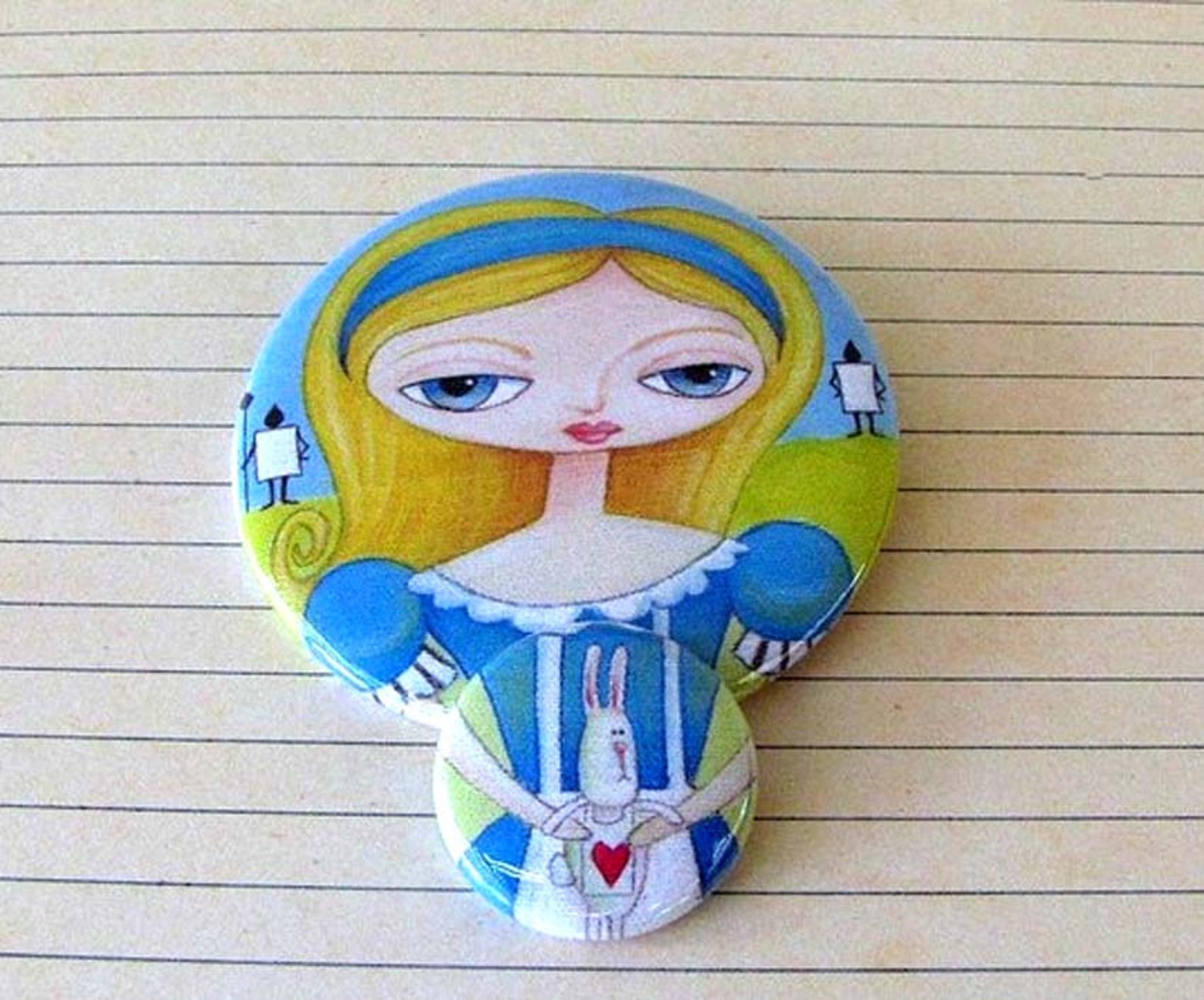 Alice in Wonderland Set of 2 Pins - Etsy