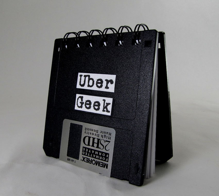 Recycled Uber Geek Gear Blank Floppy Disk Mini Notebook in Black - Etsy