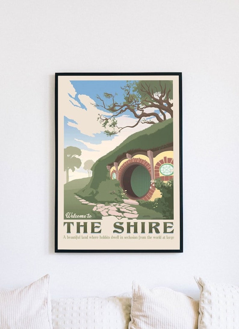 Lord of the Rings Poster Printable PDF, LOTR the Shire Retro Middle ...
