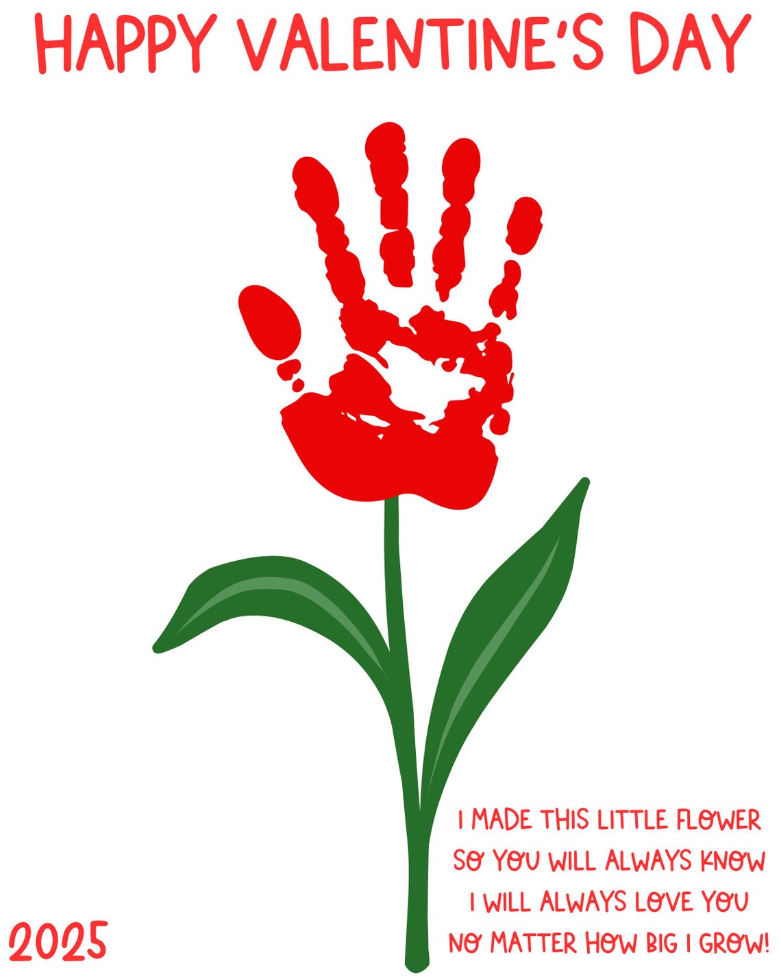 Valentine's Day Flower / Valentine's Handprint Art / DIY Card Craft ...