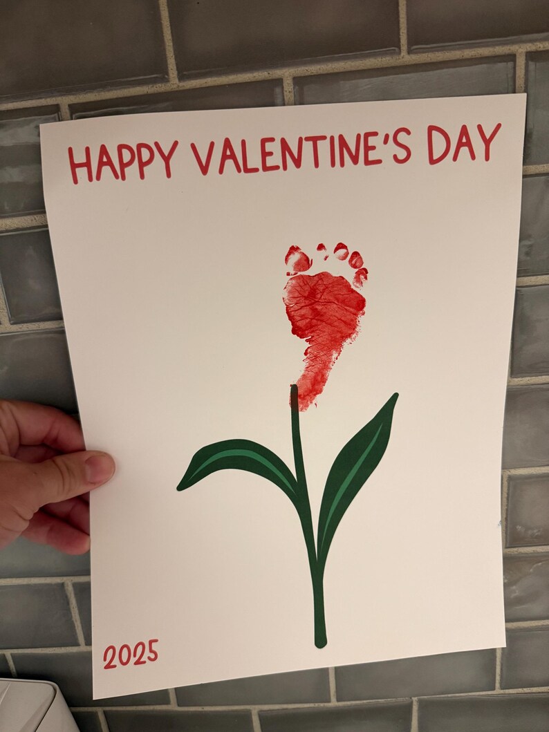 Valentine's Day Flower / Valentine's Handprint Art / DIY Card Craft ...