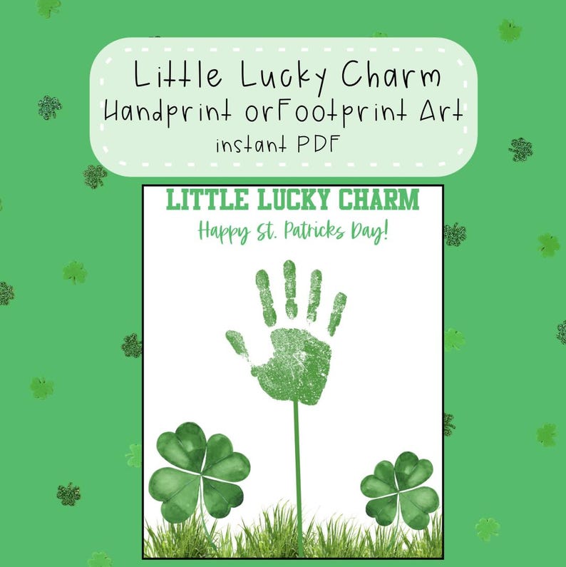 St. Patrick's Day Handprint Art / Little Lucky Charm / Print at Home - Etsy