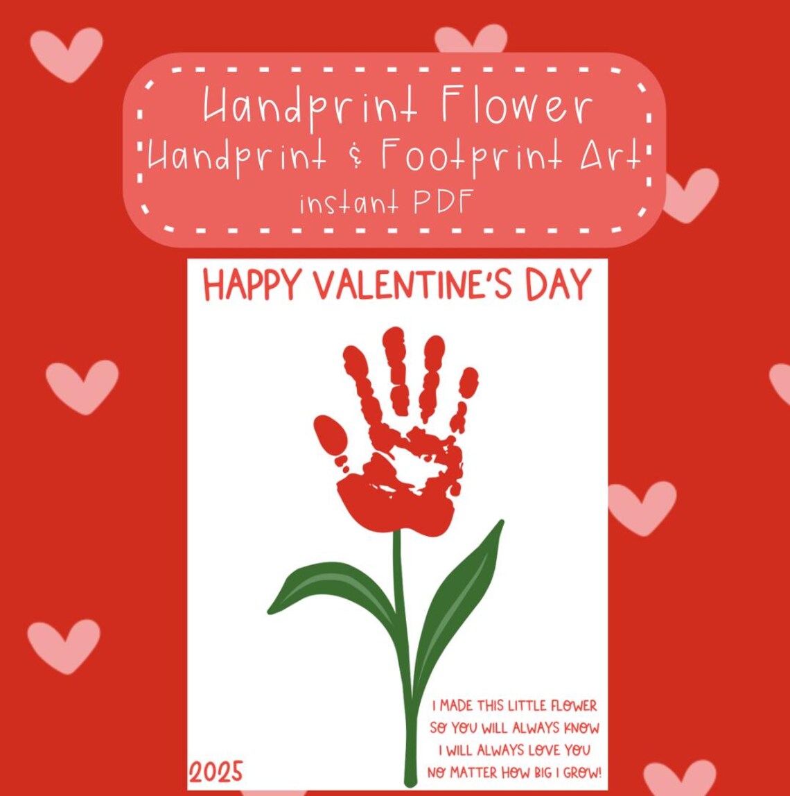 Valentine's Day Flower / Valentine's Handprint Art / DIY Card Craft ...