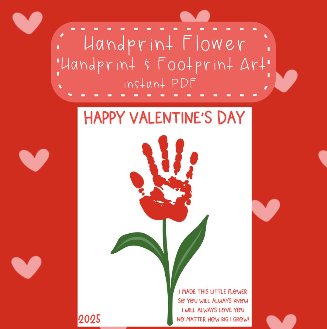 Valentine's Day Flower / Valentine's Handprint Art / DIY Card Craft ...