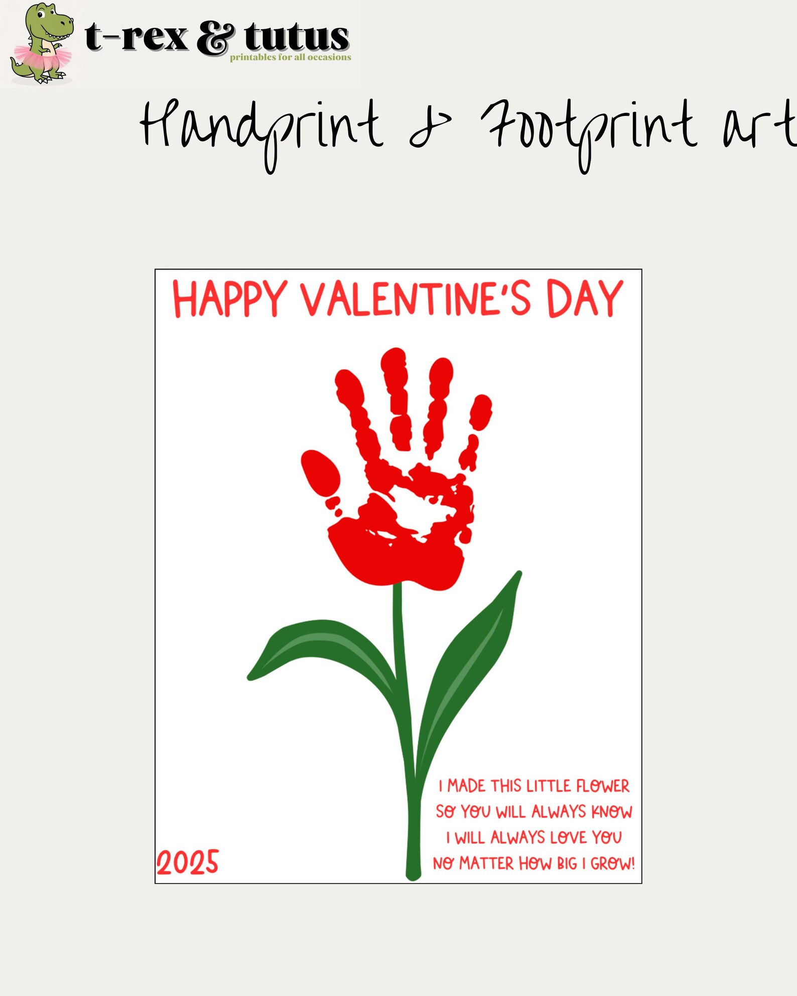 Valentine's Day Flower / Valentine's Handprint Art / DIY Card Craft ...
