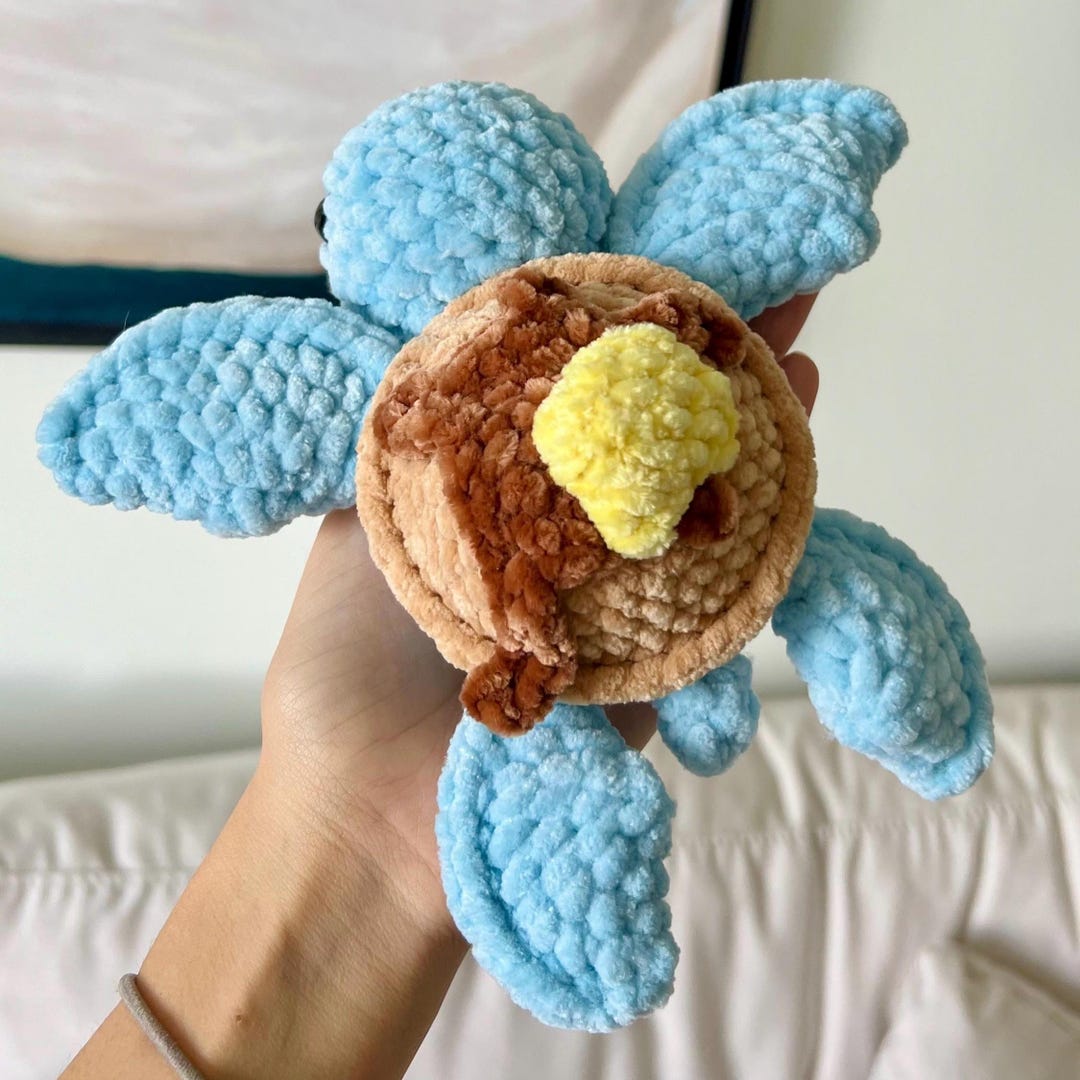 Pancake Turtle Handmade Crochet Plushy Stuffed Animal | Made to Order ...