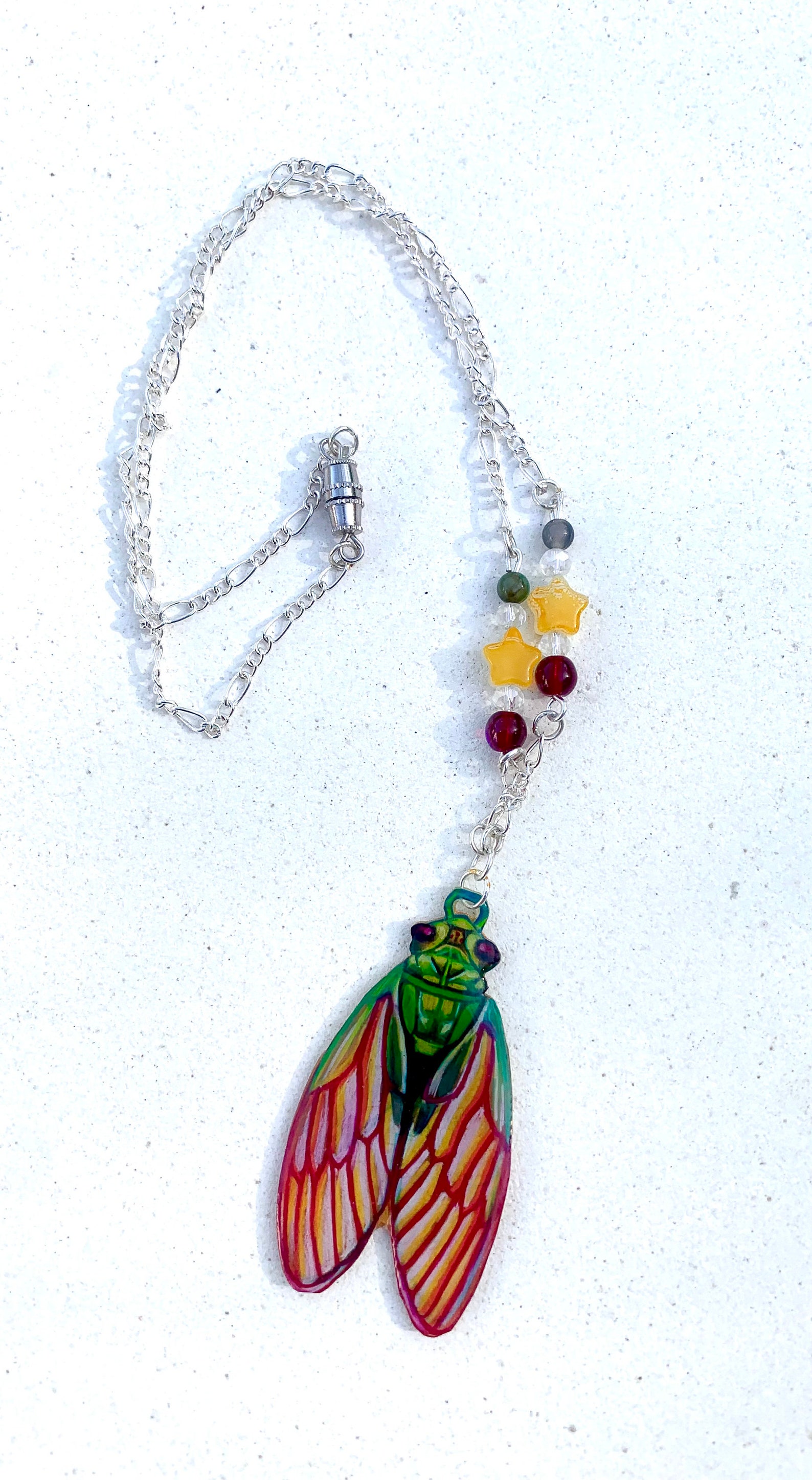 Rainbow Cicada Necklace - Etsy