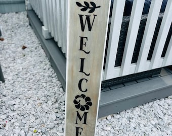 Black Welcome Sign With Silver Letters. Epoxy Resin Wooden Welcome ...
