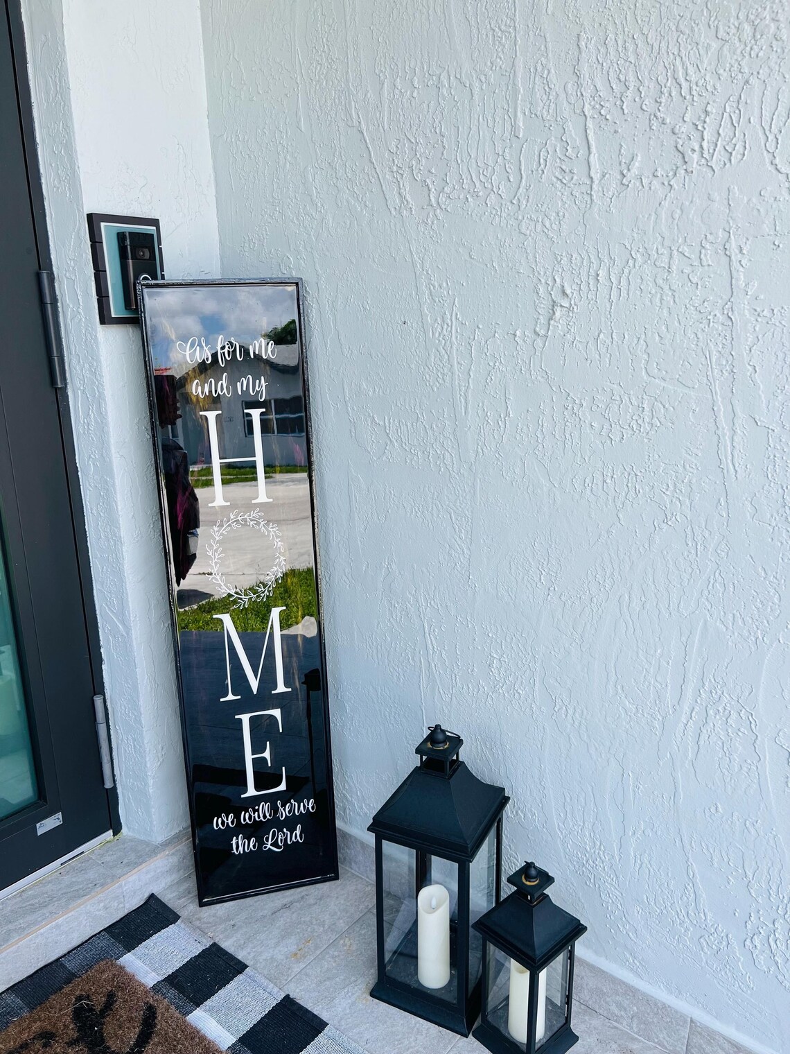 Black Welcome Sign With Silver Letters. Epoxy Resin Wooden Welcome ...