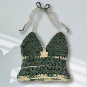 Sage Green Floral Crochet Cami Top Pattern & Tutorial - Etsy