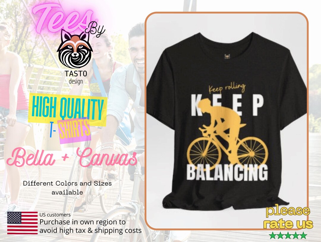Cycling T-shirt Keep Rolling Keep Balancing - Etsy