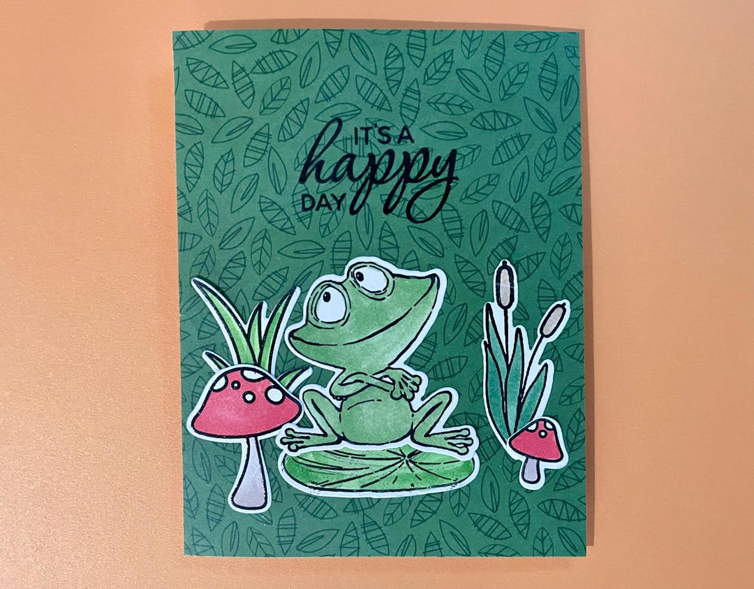 Congratulations Frog Card: Handmade Happy Day Greeting - Etsy