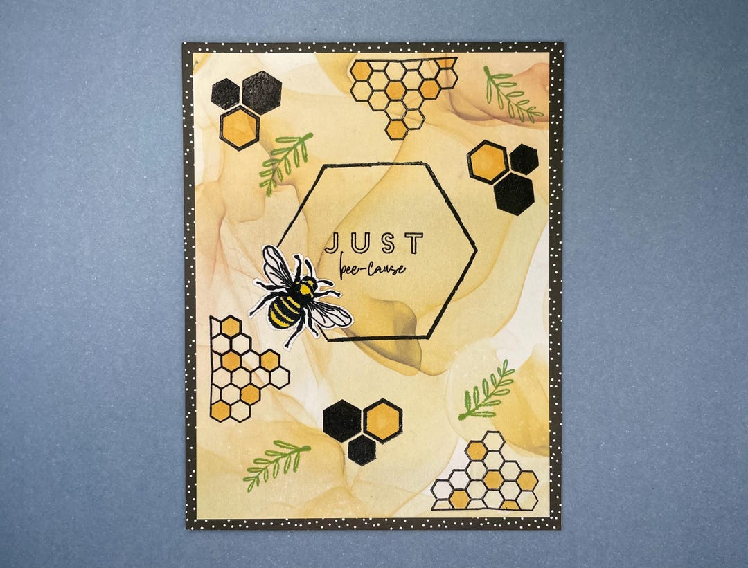 Just Bee-cause Card, Just Because, Bees, Honeycomb, Pun, Honey ...