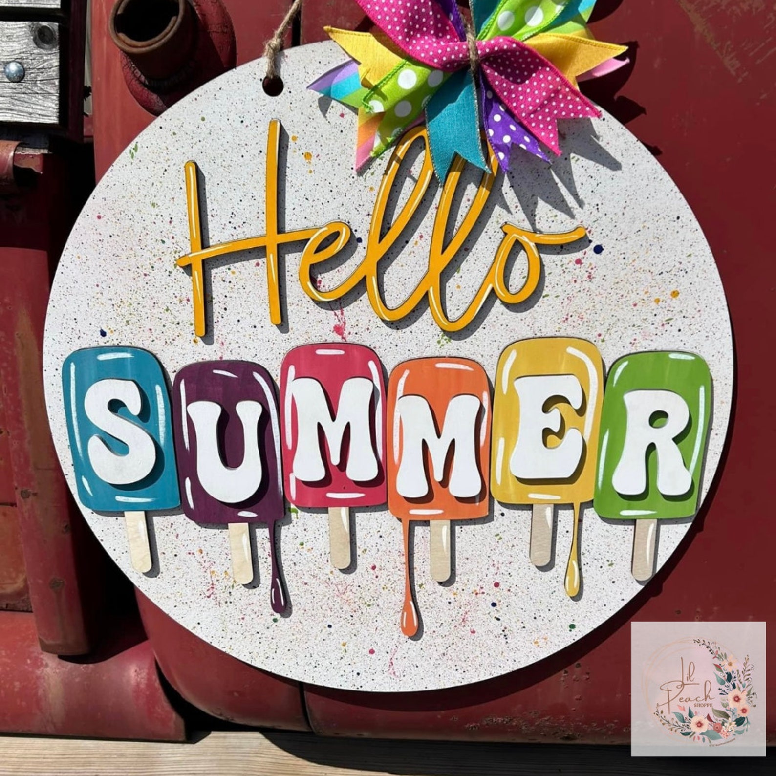 Hello Summer Popsicles, Hello Summer Door Hanger, Hello Summer Decor ...