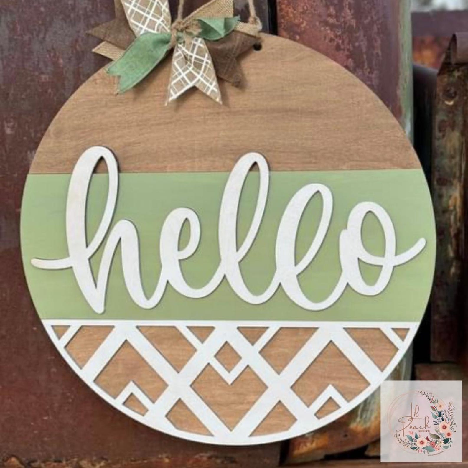 Hello Pattern Round, Hello Decor, Hello Door Hanger, Everyday Decor ...