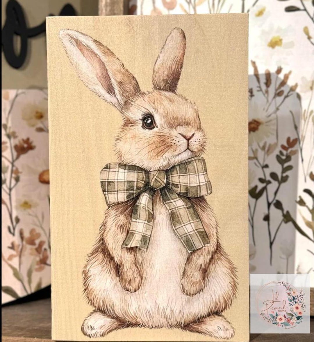 Printed Bunny Block, Bunny Deco, Bunny, Home Decor, Decor, Easter ...