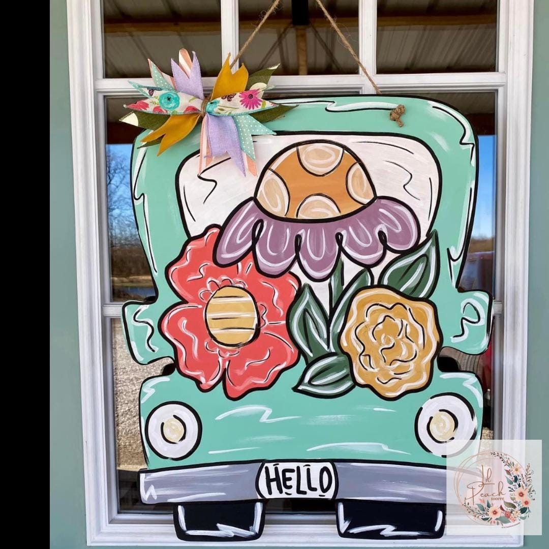 Scored Bloom Truck, Bloom Truck Decor, Easter Truck, Spring Truck ...