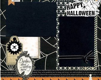 Halloween Night 2 Premade Scrapbook Pages EZ Layout 3348 - Etsy