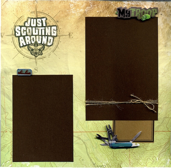 12x12 Premade Scout Scrapbook Page Just Scouting Around - Etsy