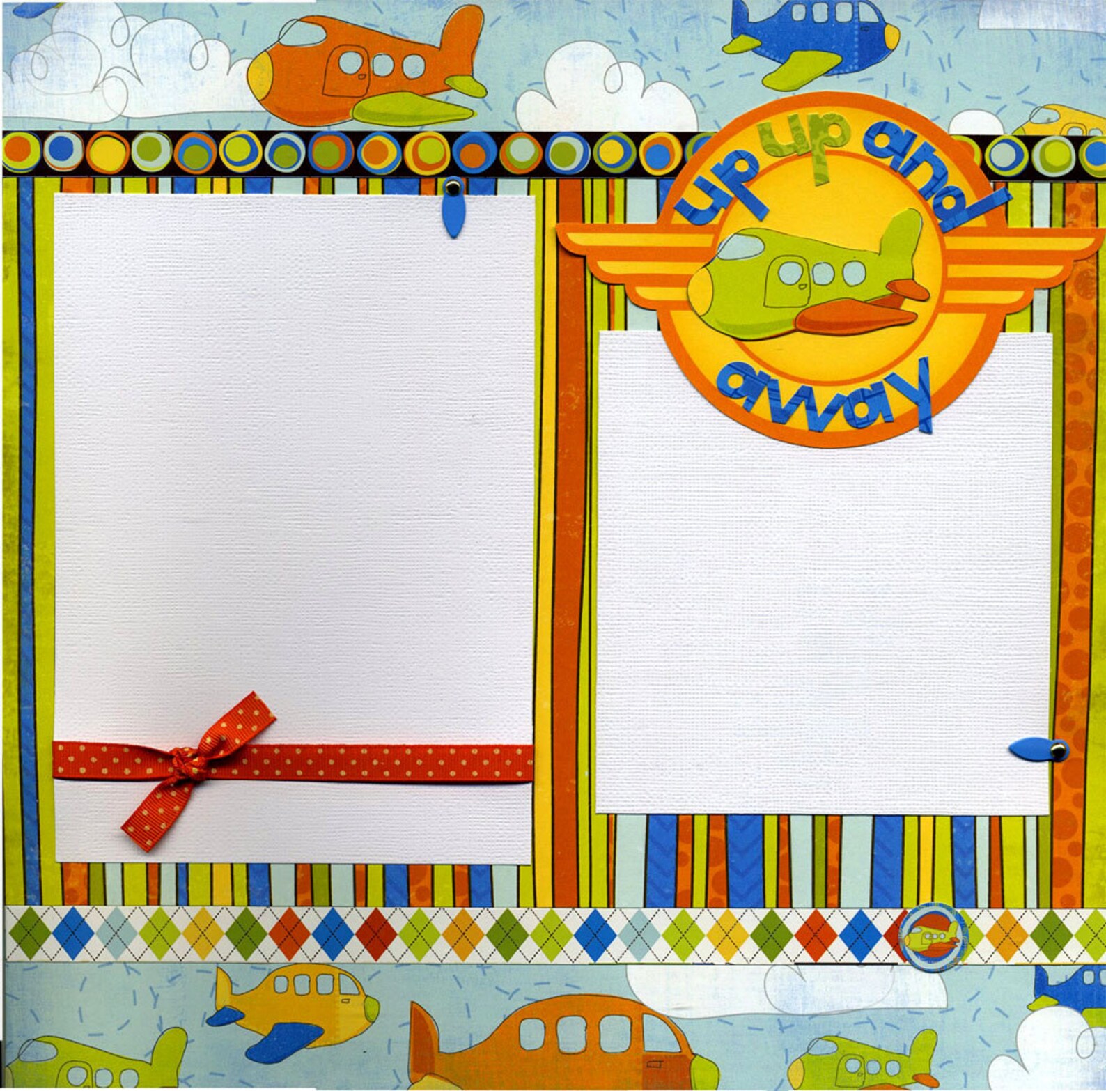 12x12 Premade Scrapbook Page up up and Away | Etsy