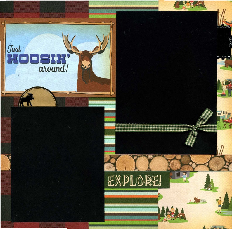 Just Moosin' Around 12x12 Premade Scrapbook Page | Etsy