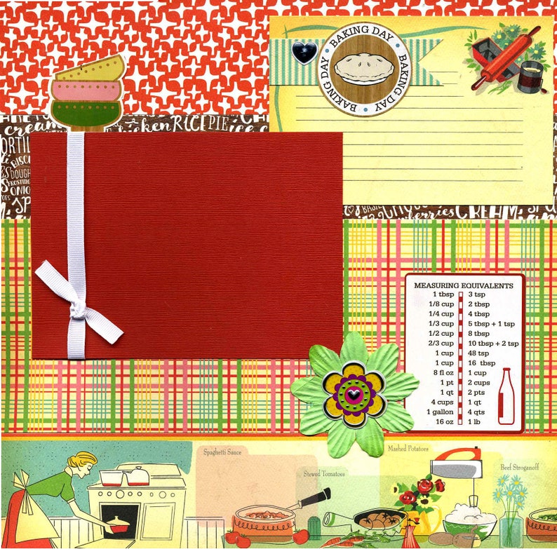 Baking Day - Premade Cooking Scrapbook Page - Etsy