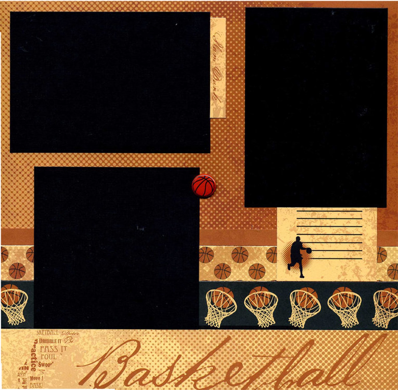 Premade Basketball Scrapbook Page Set - Etsy