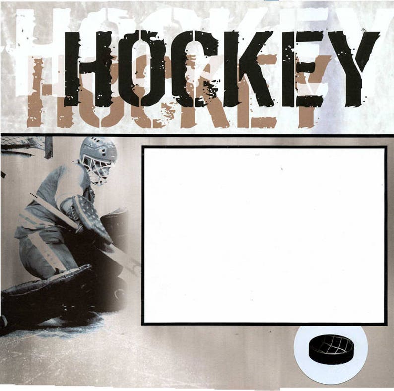 Hockey Scrapbook Page Set - Two 12x12 Coordinating Pages - Etsy
