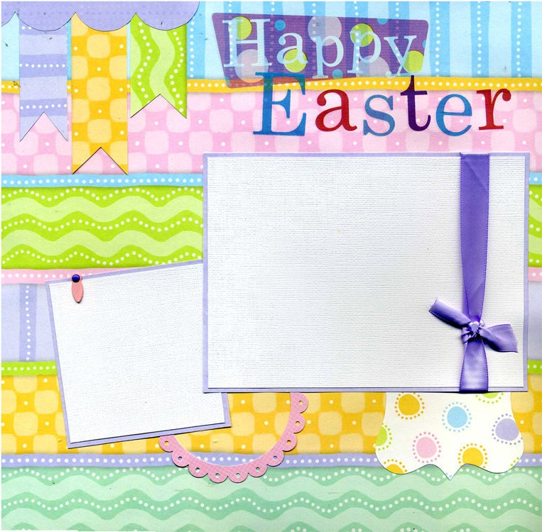 Happy Easter Premade Scrapbook Page Set - Etsy