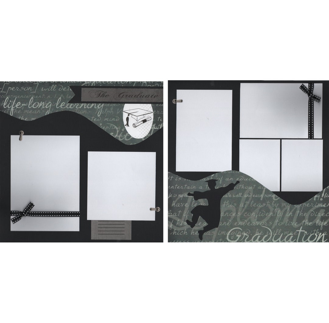 The Graduate - 2 Page Premade Scrapbook Set - Etsy