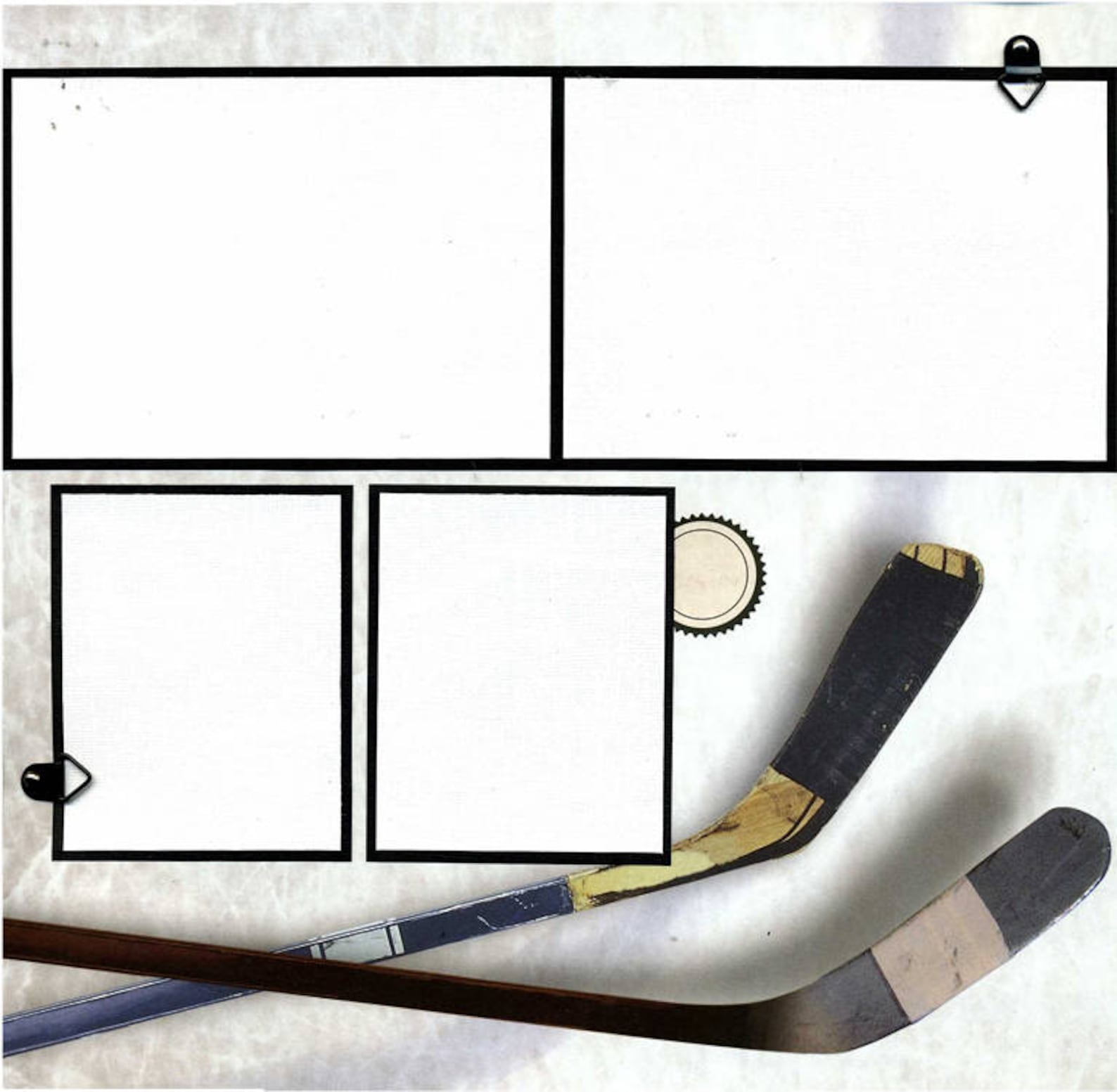 Hockey Scrapbook Page Set - Two 12x12 Coordinating Pages - Etsy