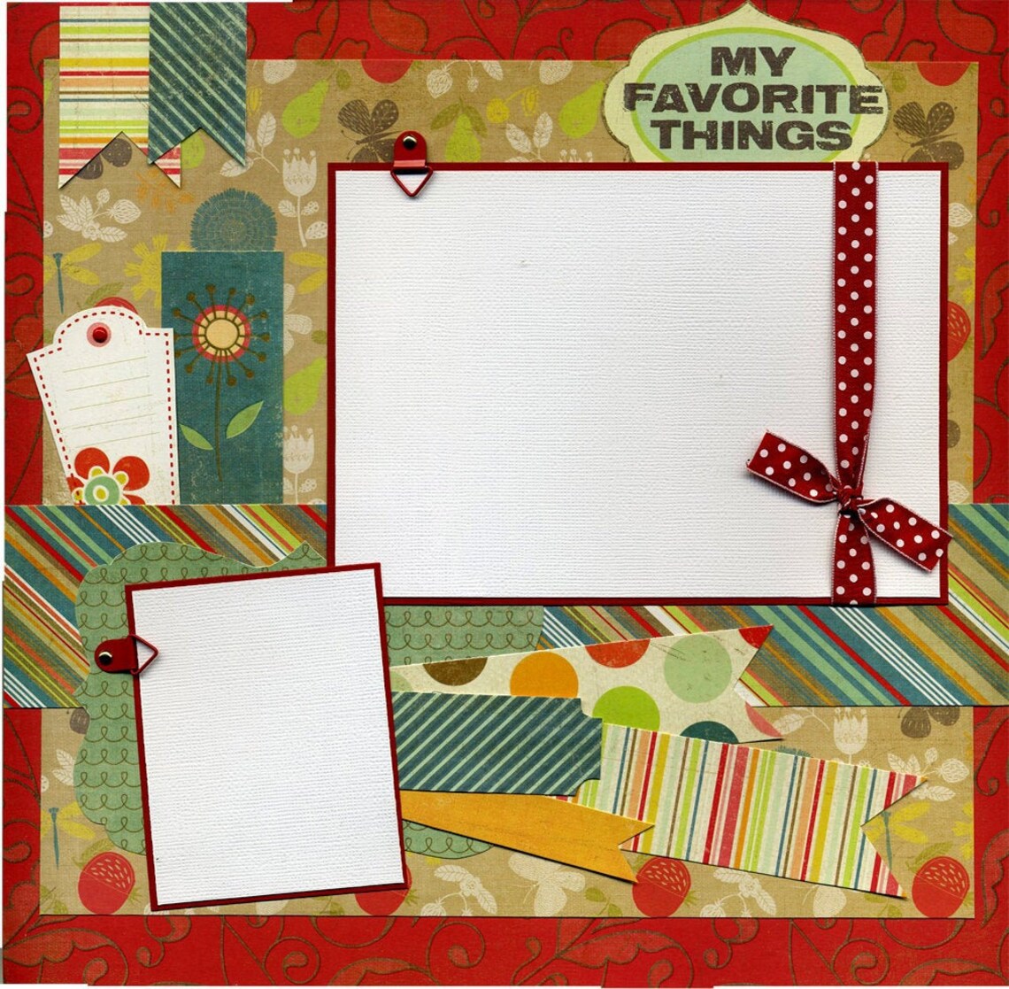 My Favorite Things Premade Scrapbook Page - Etsy