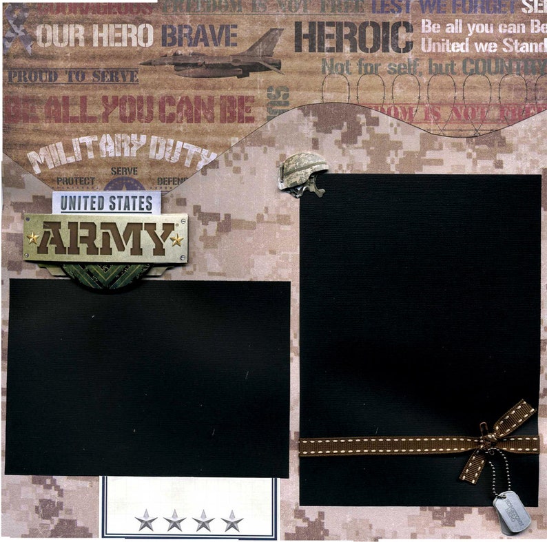 12x12 Premade Scrapbook Page US Army | Etsy