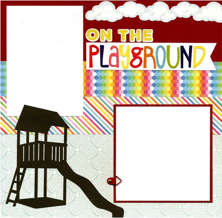 On the Playground Two Premade Scrapbook Pages | Etsy