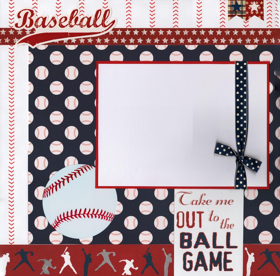 Premade Baseball Scrapbook Page - Take Me Out to the Ballgame - Etsy