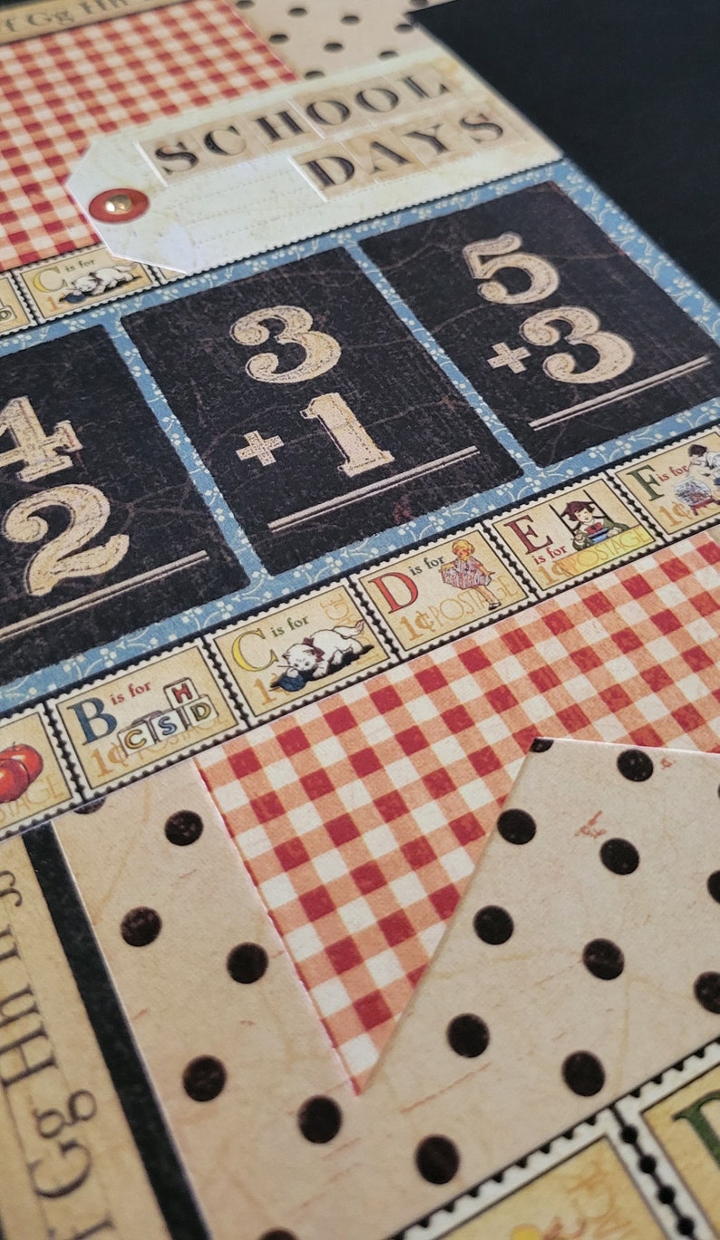 School Days - Premade Scrapbook Page - Etsy