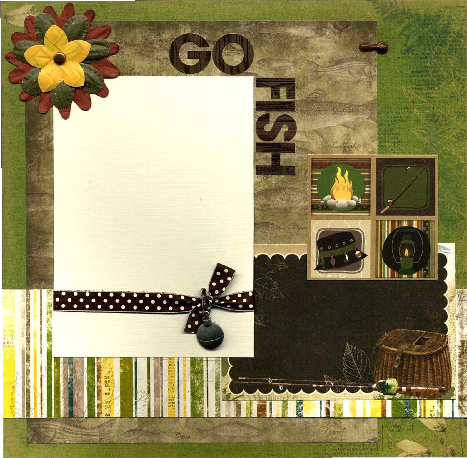 Go Fish - 12x12 Premade Scrapbook Page - Etsy